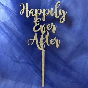 Party Supplies | Happily Ever After Gold Glitter Cake Topper | Poshmark
